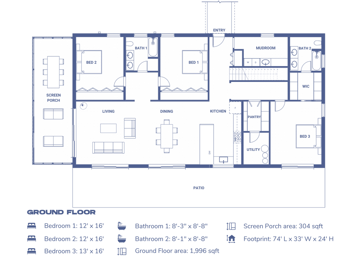 3 Bedroom Extra Large House